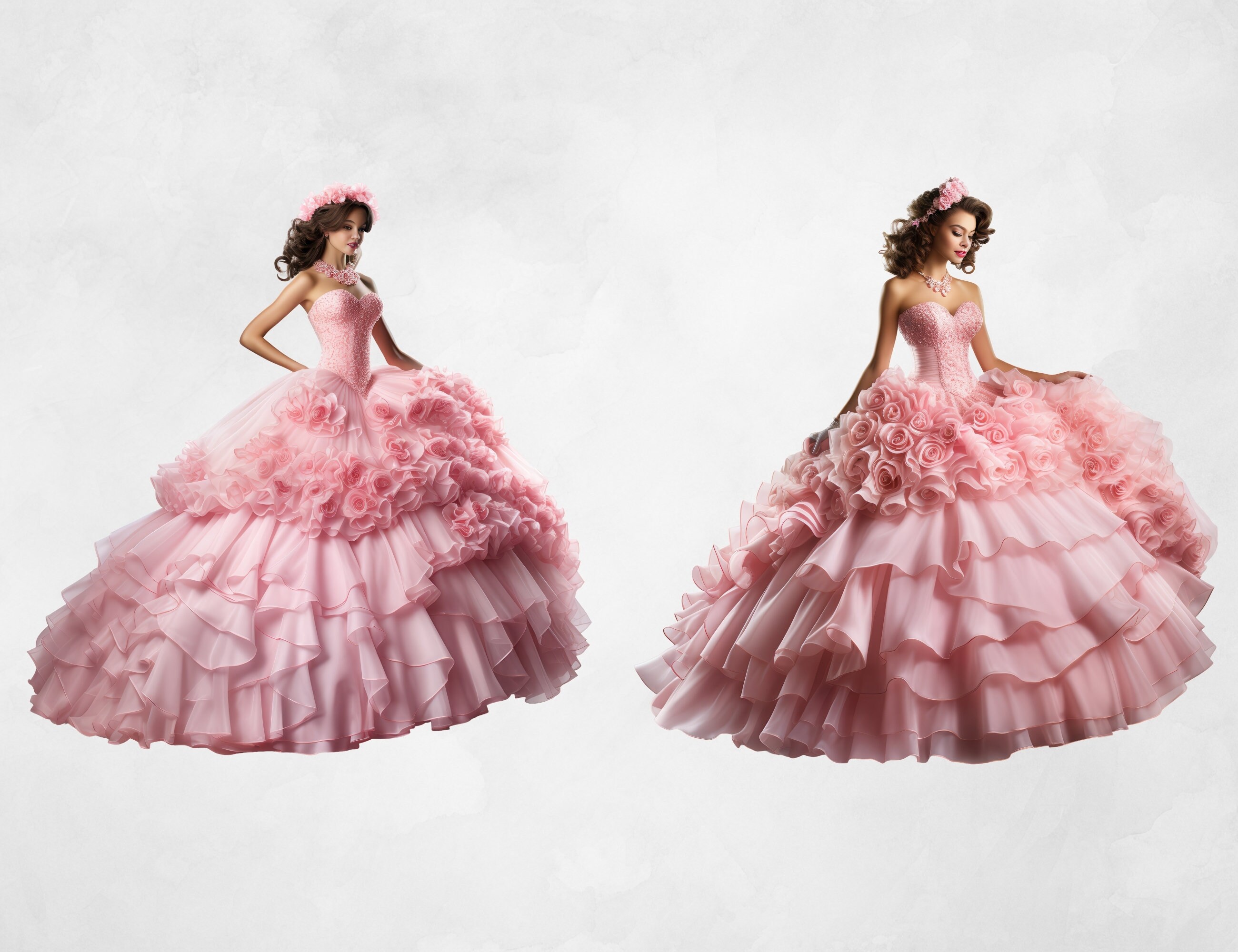 Pink Quinceanera Dress, Elegant Dresses, Birthday Princess, INSTANT ...