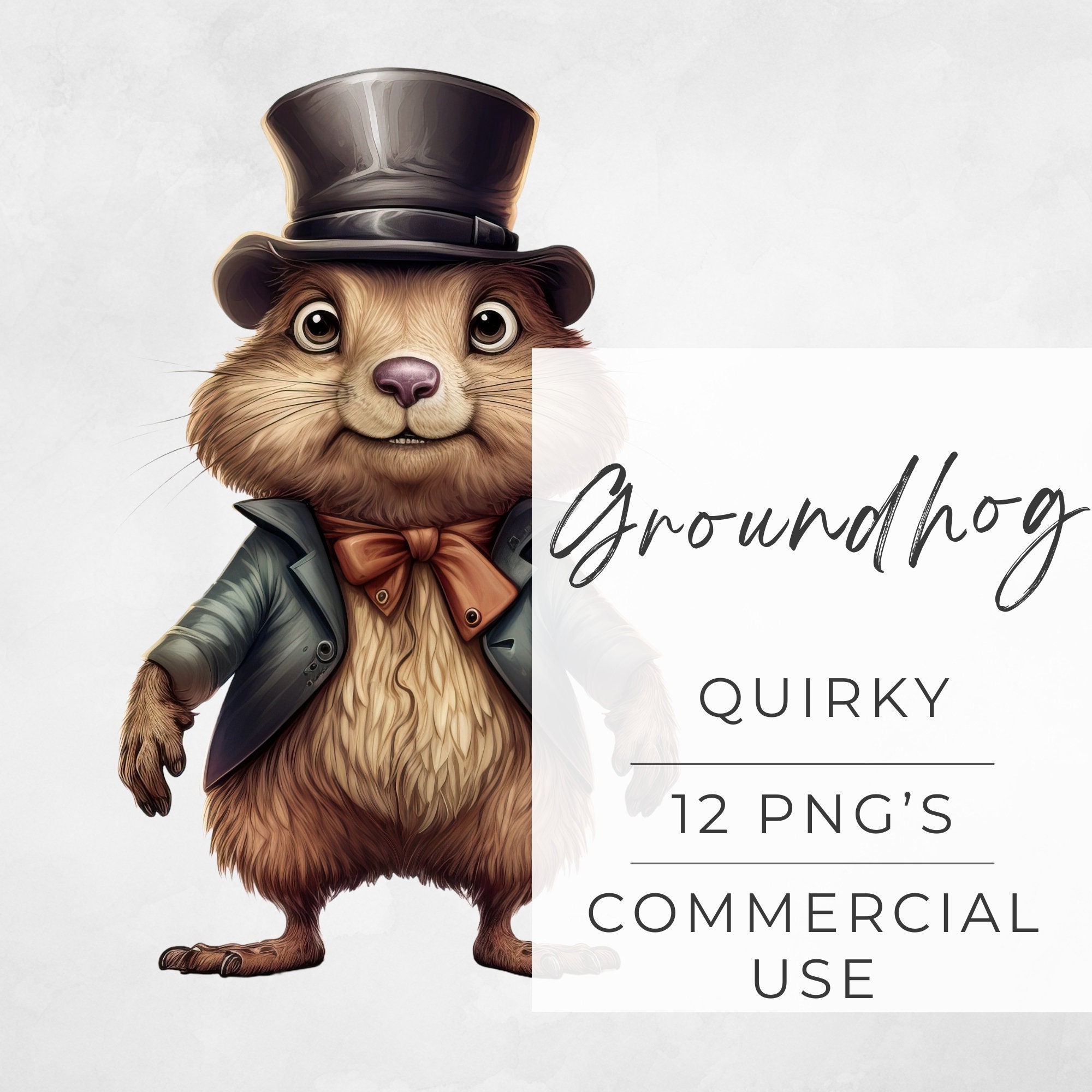 Groundhog Clipart, Quirky, Transparent PNG, Woodchuck, Happy Groundhog ...