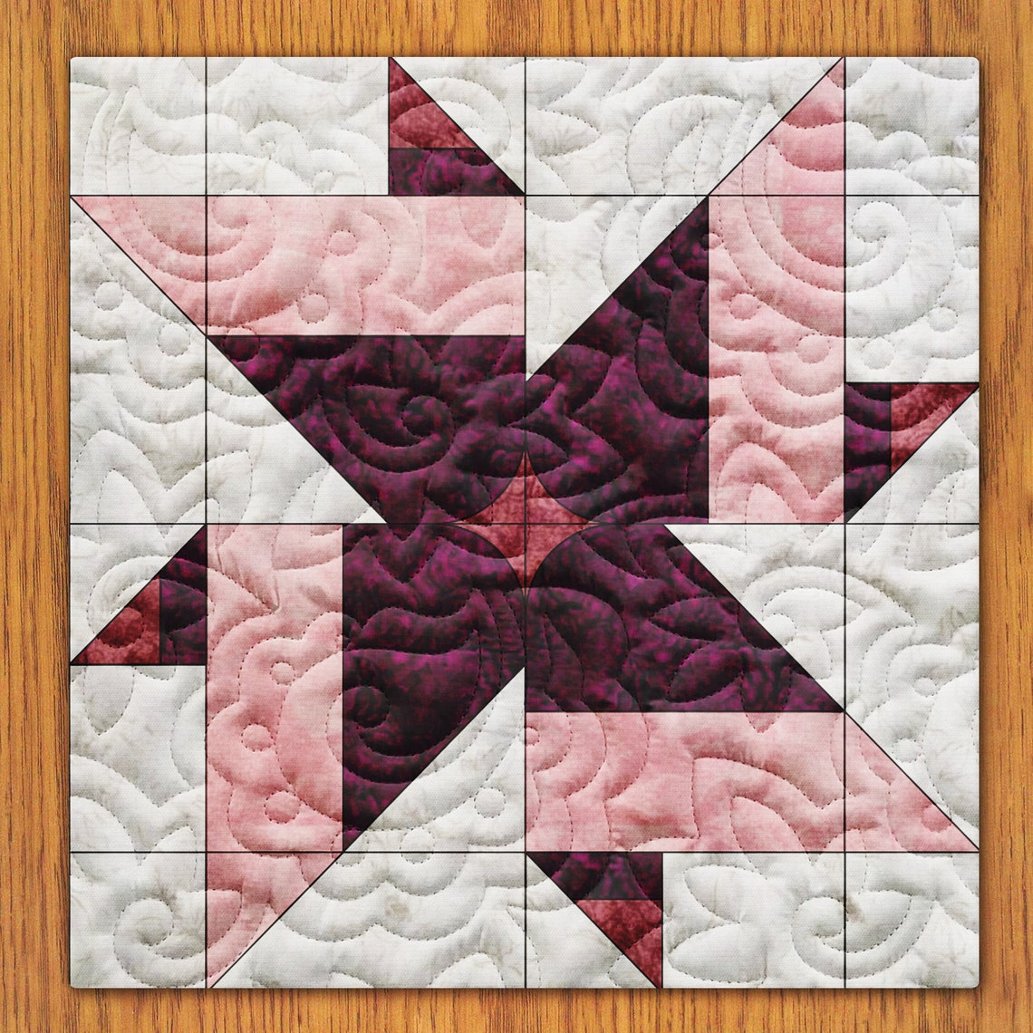 Eight Sided Pinwheel Quilt Block PDF Pattern With Video Tutorial || 6 ...