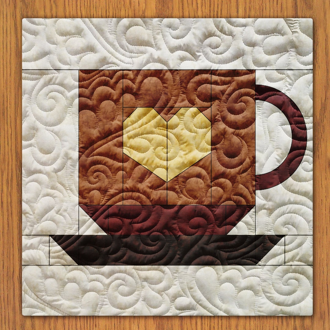 Coffee Lover Quilt Block PDF Pattern With Video Tutorial || 6, 8, 10 ...