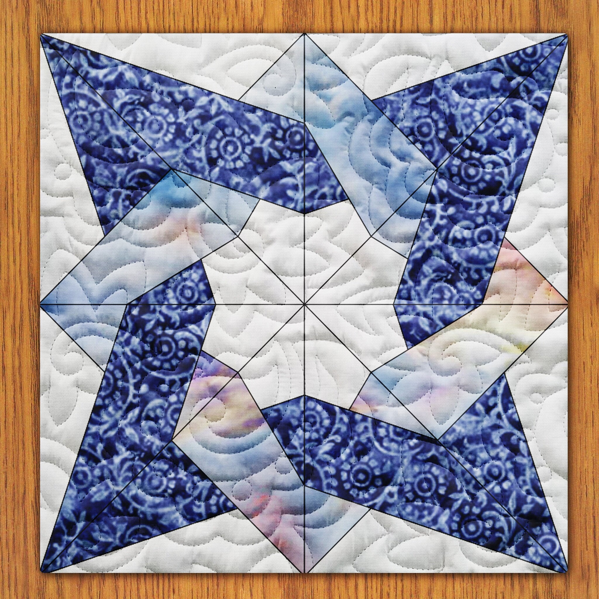 Peony Stars Quilt Block PDF Pattern With Video Tutorial || 16, 18, 20 ...