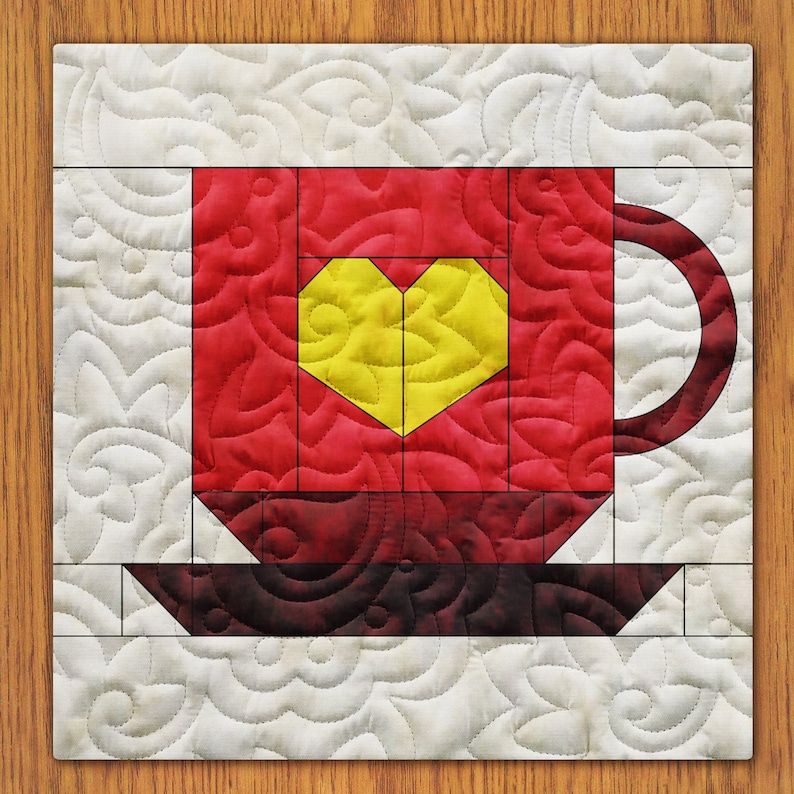 Coffee Lover Quilt Block PDF Pattern With Video Tutorial || 6, 8, 10 ...