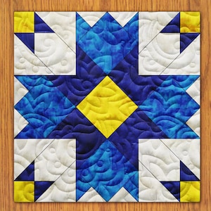 Sunflower Palm Quilt Block PDF Pattern With Video Tutorial 16, 18, 20 ...