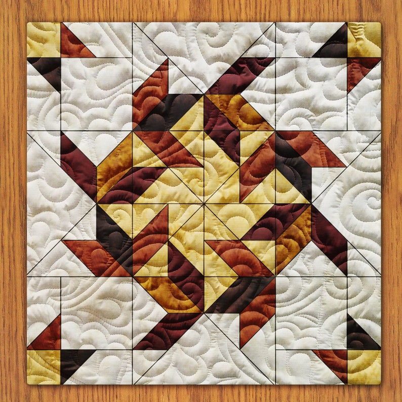 Solar Prominence Quilt Block PDF Pattern With Video Tutorial || 16, 18 ...