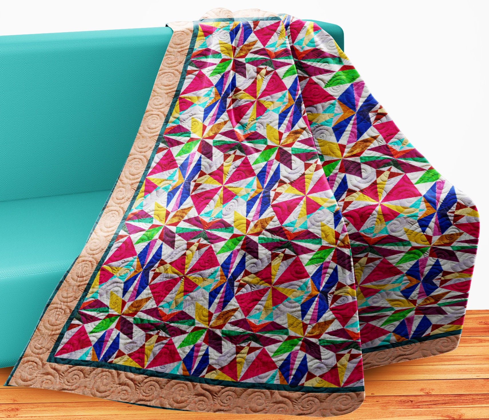 Firework Stars Pattern Patchwork #367 Bedding Home & Living etna.com.pe