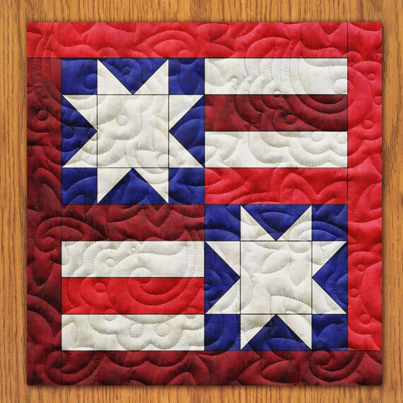 Patriotic Stars Quilt Block PDF Pattern With Video Tutorial | Etsy