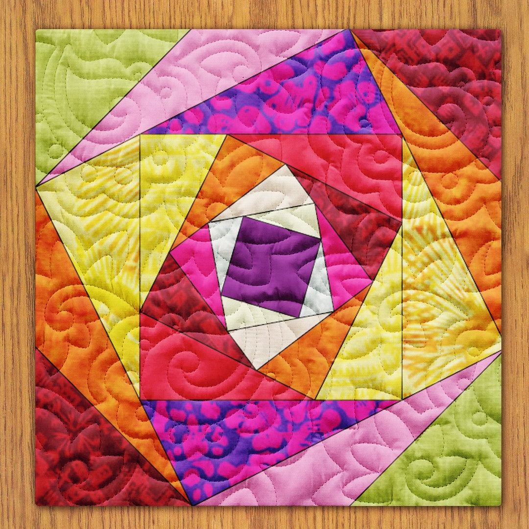 Folded Roses Quilt Block PDF Pattern With Video Tutorial || 6, 8, 10 ...