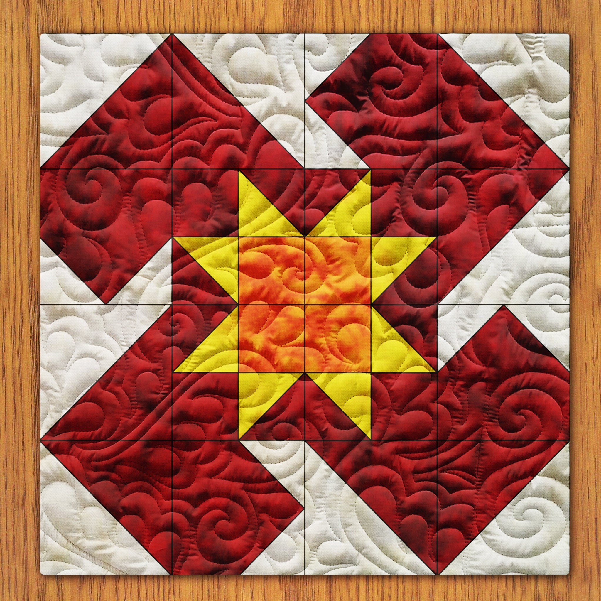 Squash Flower Quilt Block PDF Pattern With Video Tutorial || 6, 8, 10 ...