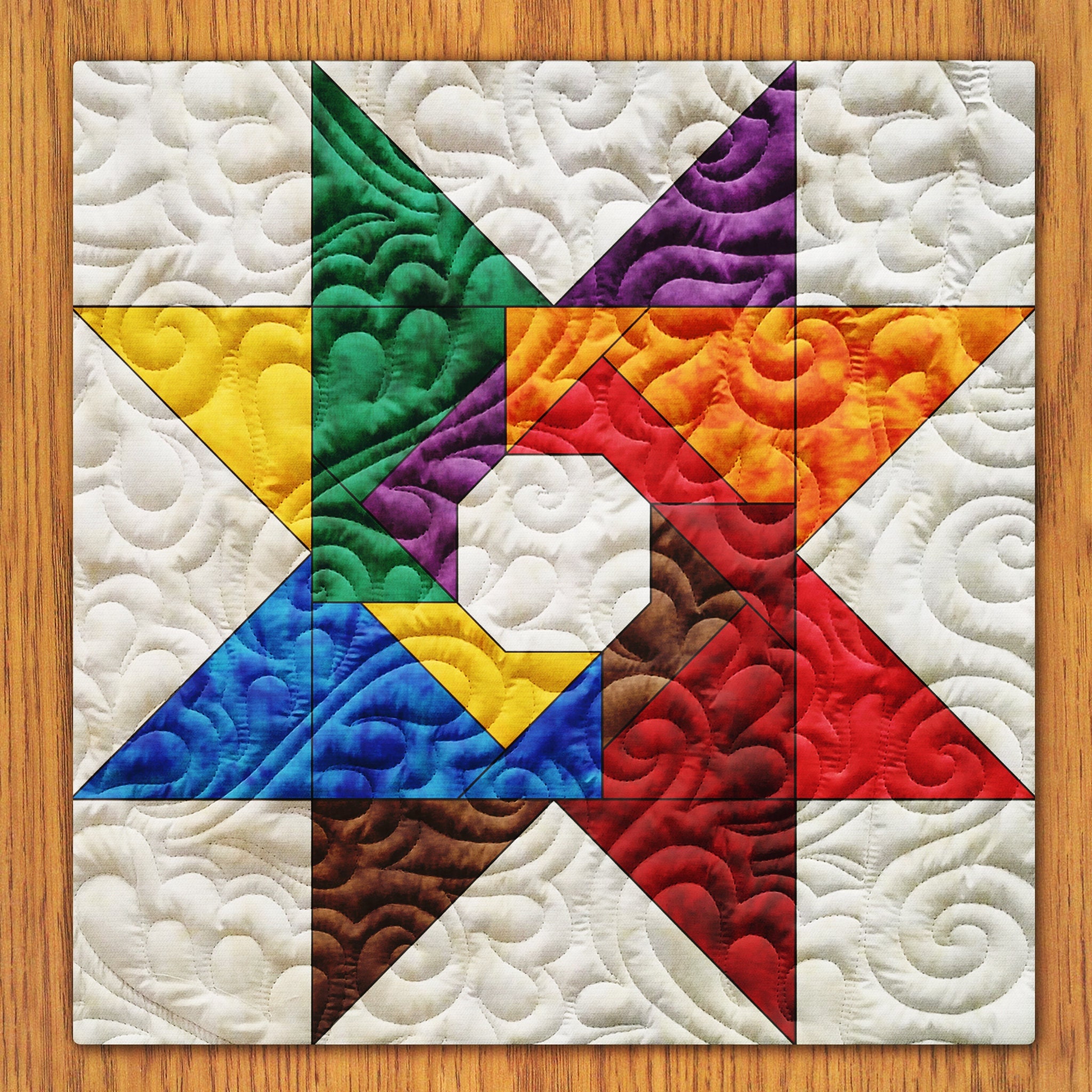 Star Fiesta Quilt Block PDF Pattern With Video Tutorial || 6, 8, 10, 12 ...