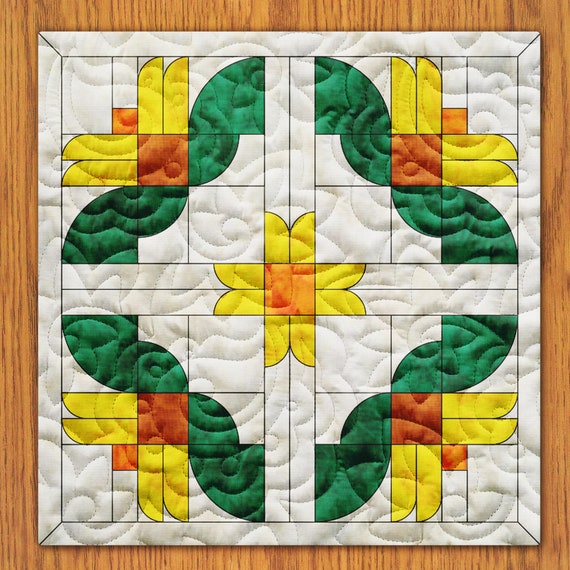 Cactus Flower Star Quilt Block PDF Pattern With Video Tutorial | Etsy
