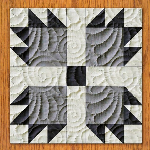 Bear Paw Quilt Block PDF Pattern With Video Tutorial 6 8 - Etsy
