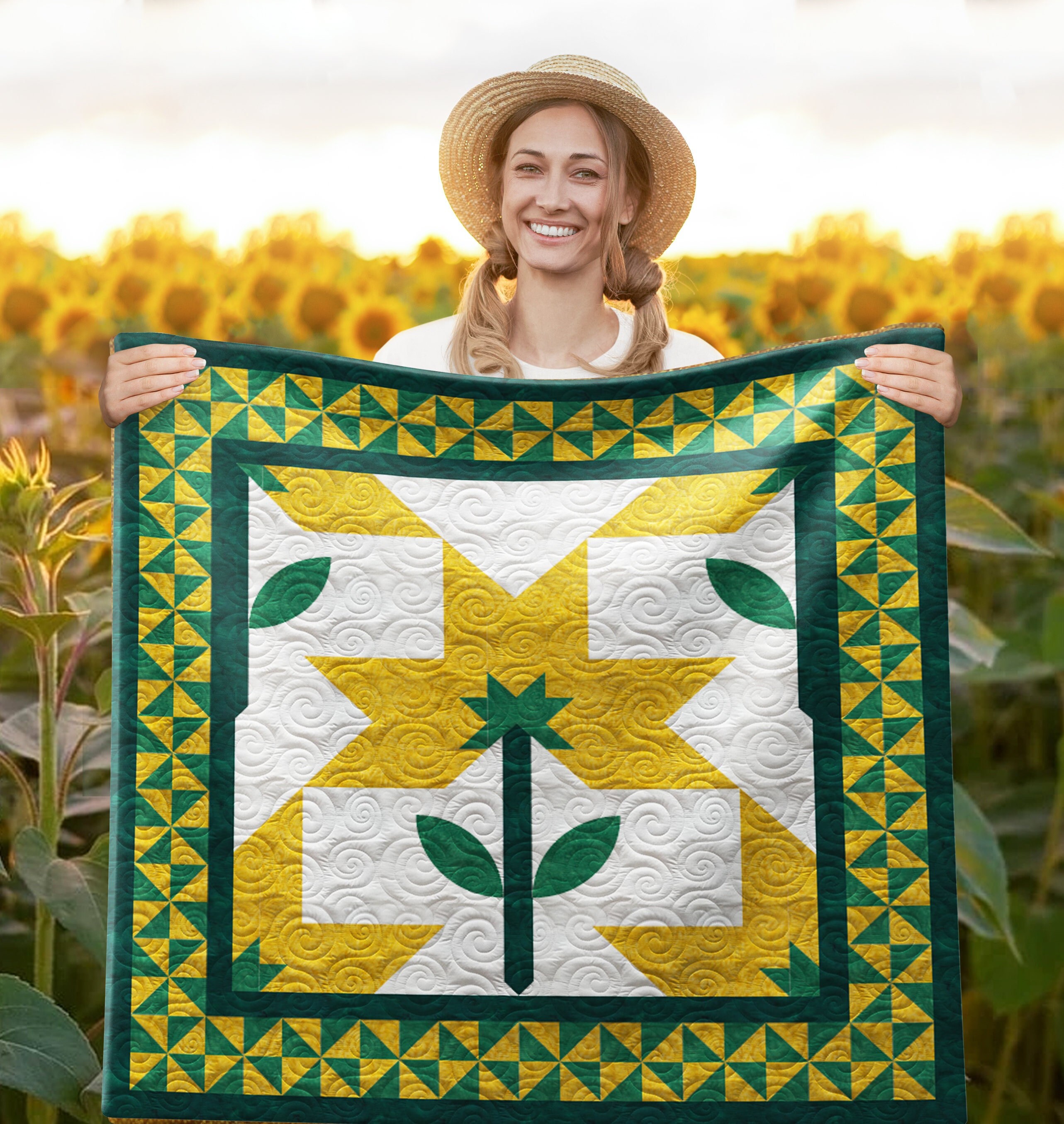Sunflower Pentagon Block Pattern With Step by Step Video Tutorial - Etsy