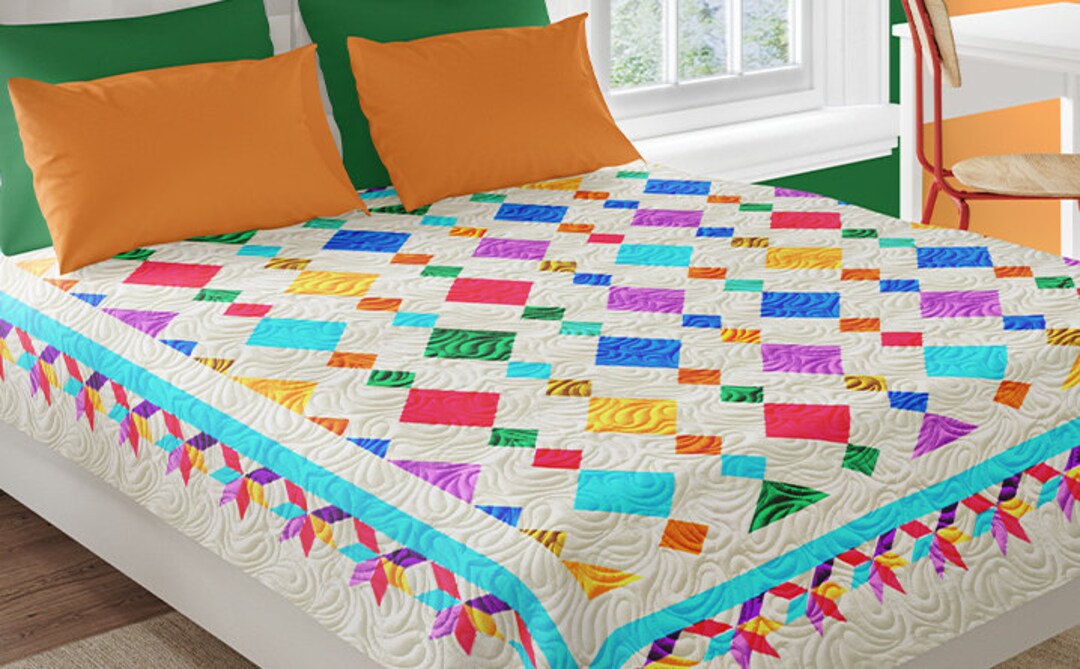Curtain of Diamonds Pattern Patchwork 162 - Etsy