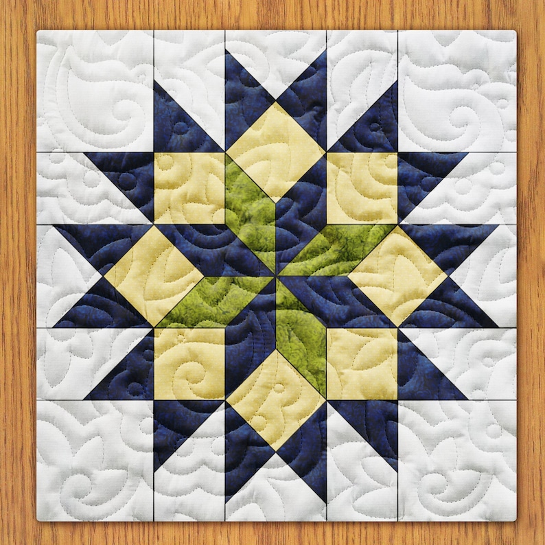 Golden Asters Quilt Block PDF Pattern With Video Tutorial || 16, 18, 20 ...