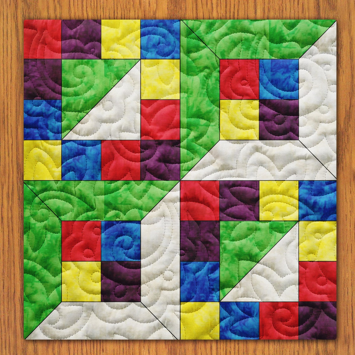 Four Patch Split Quilt Block PDF Pattern With Video Tutorial || 16, 18 ...