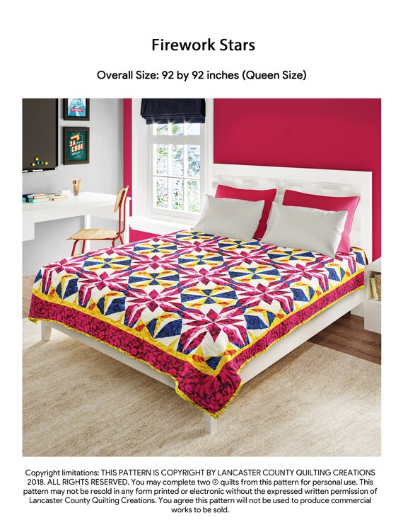 Firework Stars Pattern Patchwork #367 Bedding Home & Living etna.com.pe