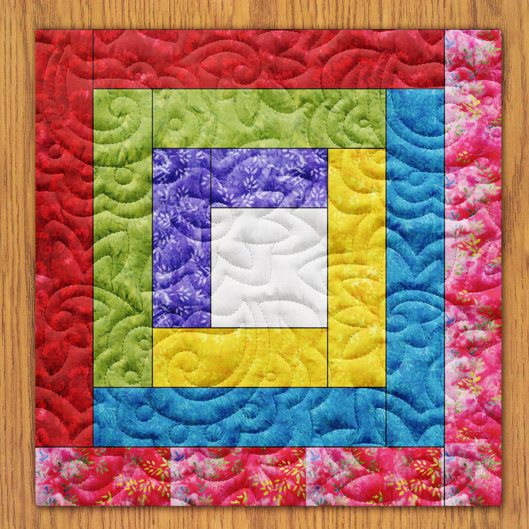 Log Cabin Maze Quilt Block PDF Pattern With Video Tutorial || 16, 18 ...