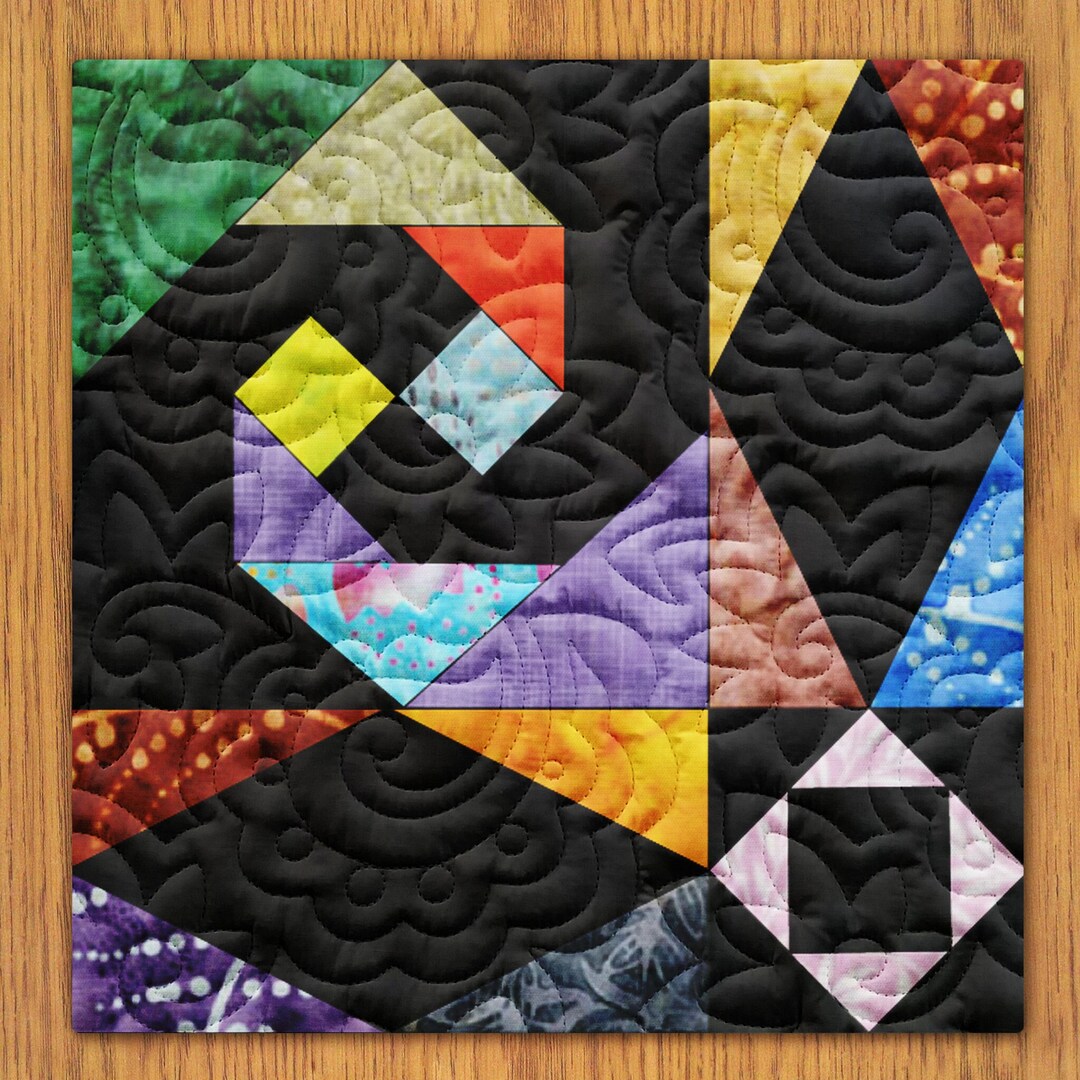 Geometric Waves Quilt Block PDF Pattern With Video Tutorial || 16, 18 ...