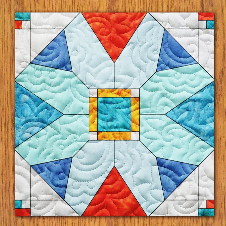 Rainbow Prism Quilt Block PDF Pattern With Video Tutorial 16, 18, 20 ...
