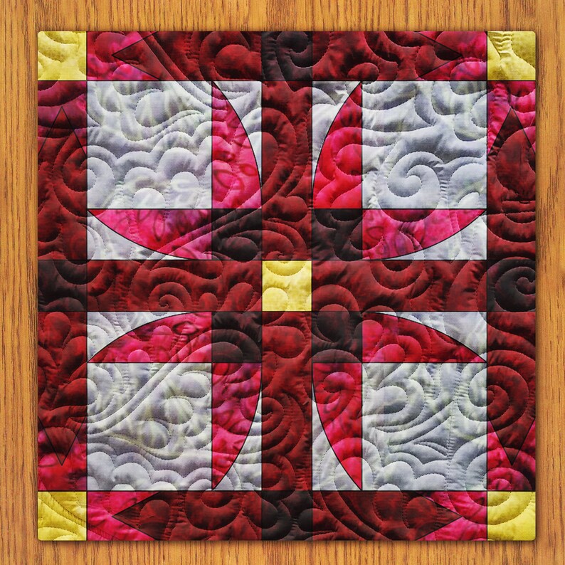 Flower Glimpse Quilt Block PDF Pattern With Video Tutorial || 16, 18 ...