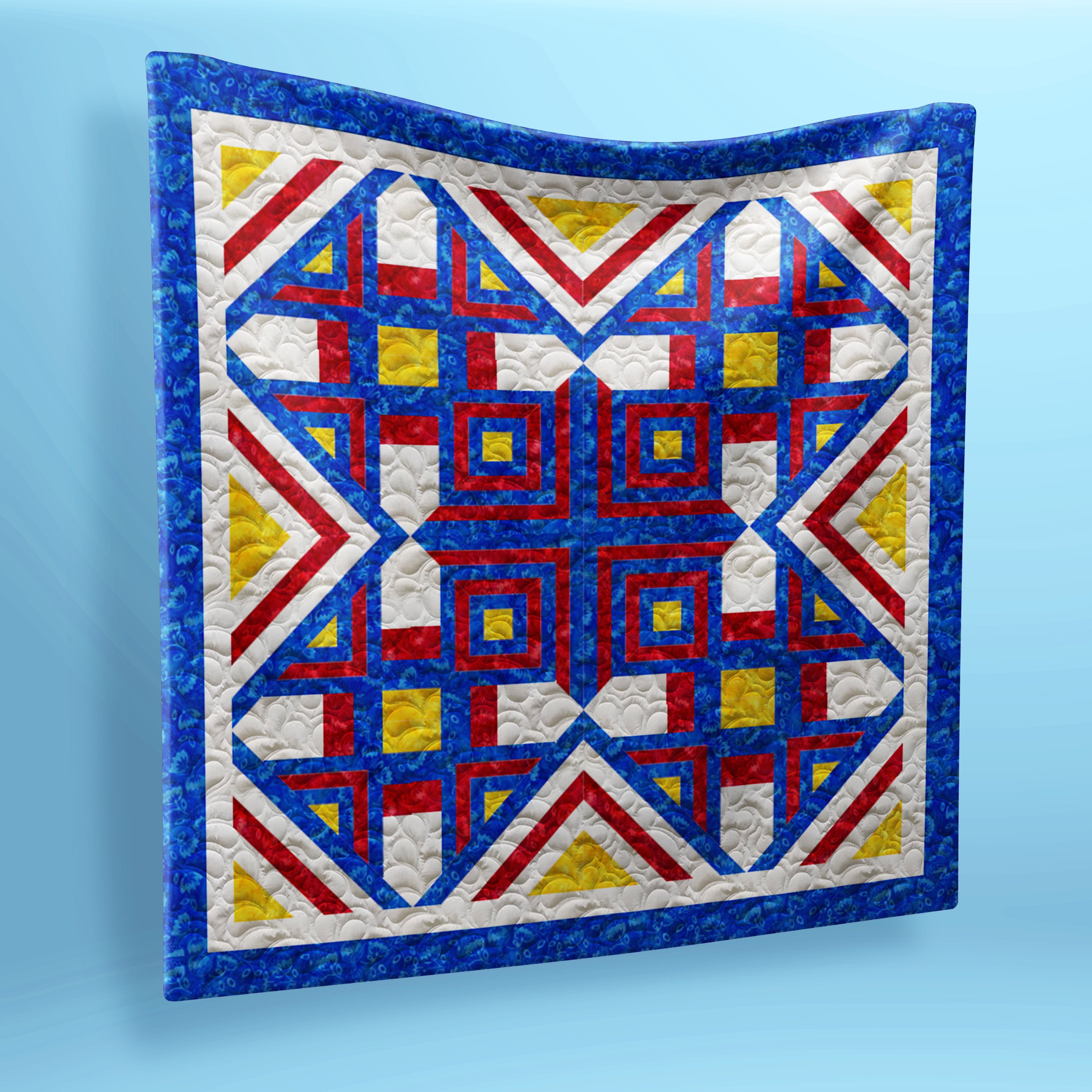 Crystal Dice Quilt Block PDF Pattern With Video Tutorial 16, 18, 20, 22, and 24 Inch Size ...