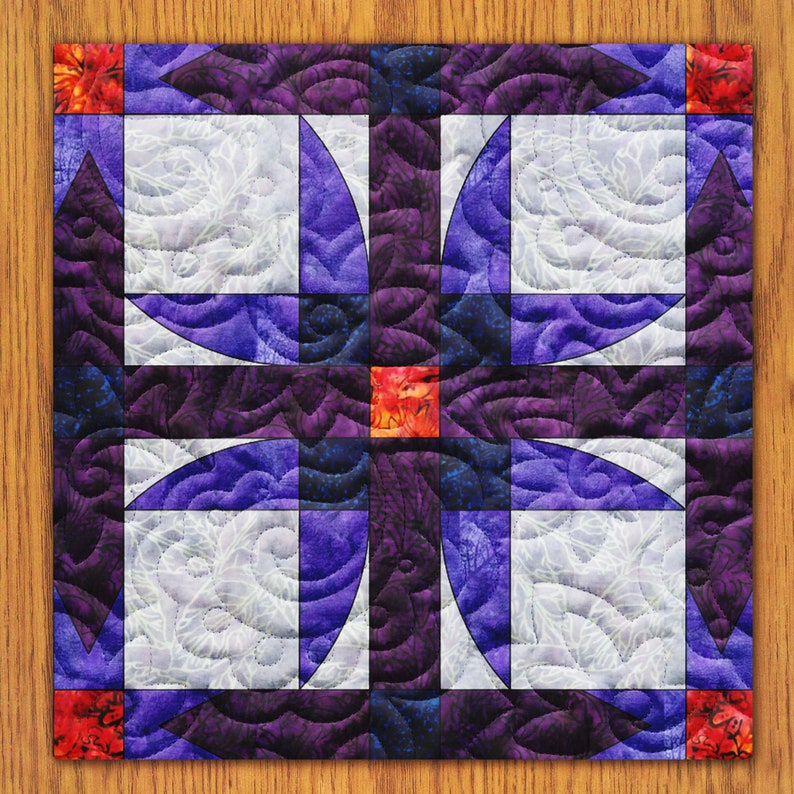 Flower Glimpse Quilt Block PDF Pattern With Video Tutorial || 16, 18 ...