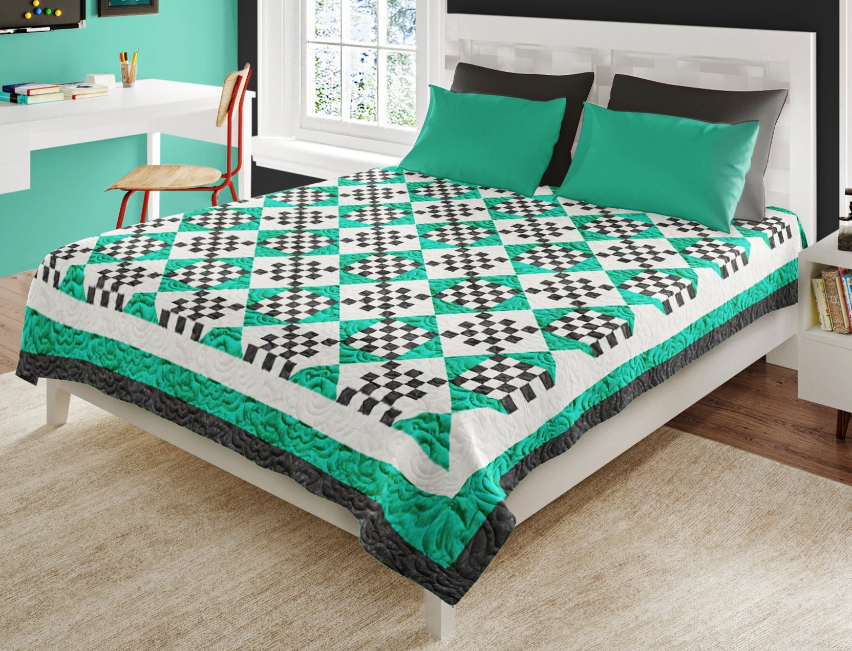 Diamond Squares Quilt Block PDF Pattern With Video Tutorial || 6, 8, 10 ...