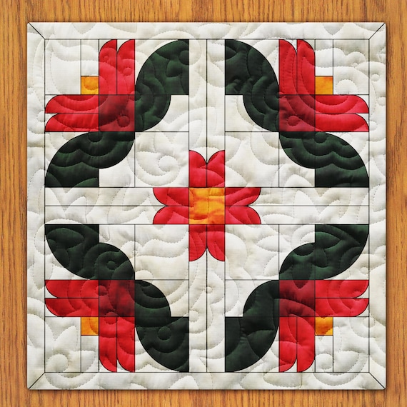 Cactus Flower Quilt Block Pattern Desert Cactus Quilt Block