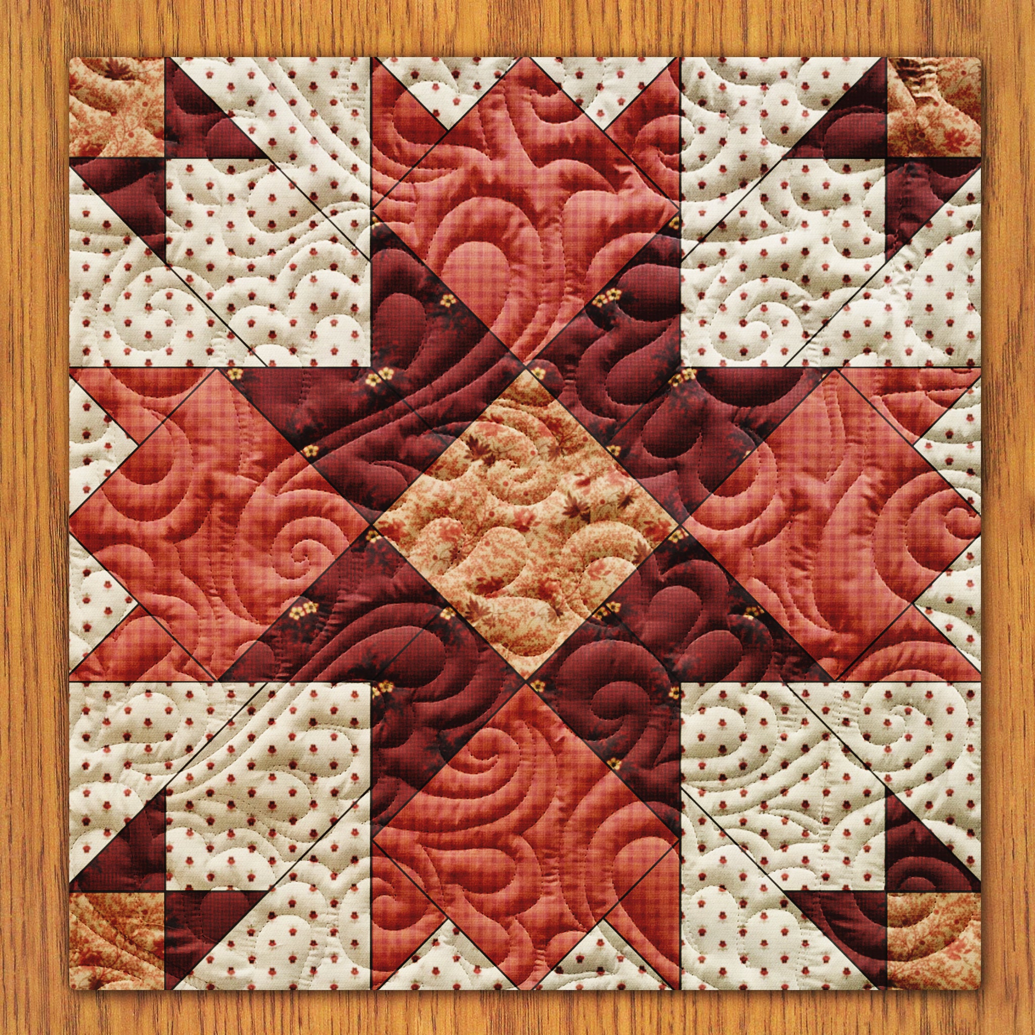 Sunflower Palm Quilt Block PDF Pattern With Video Tutorial 16, 18, 20 ...