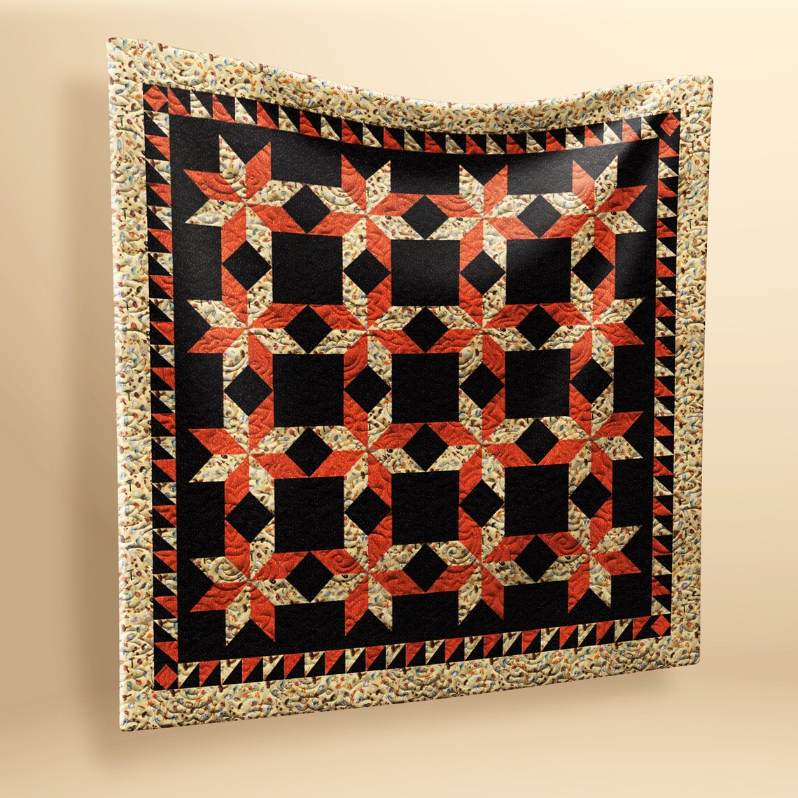 Blazing Stars Quilt Block PDF Pattern With Video Tutorial | Etsy