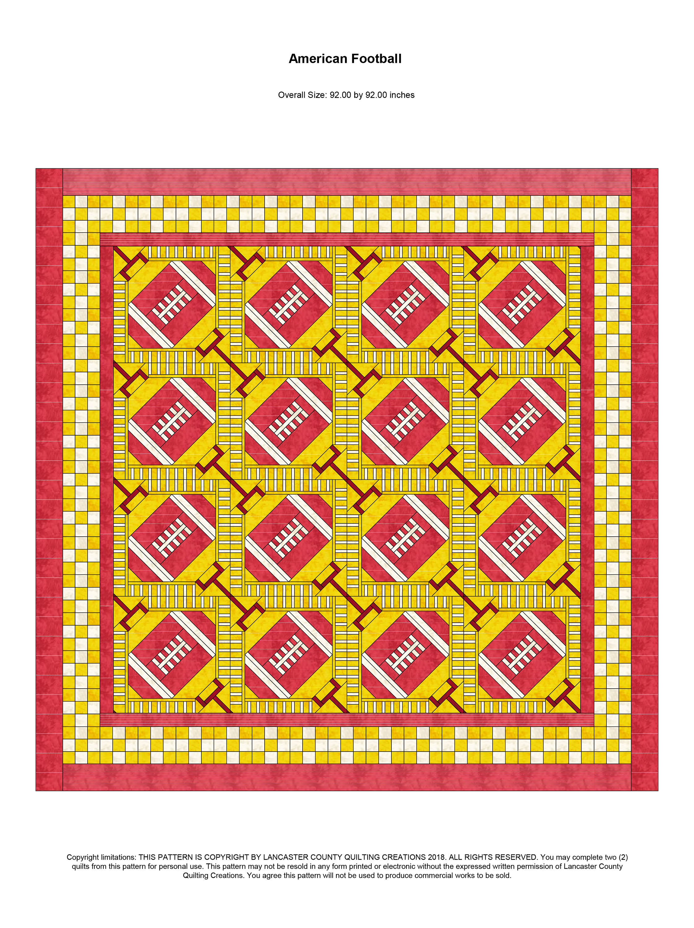 American Football Pattern Patchwork #434 - Etsy