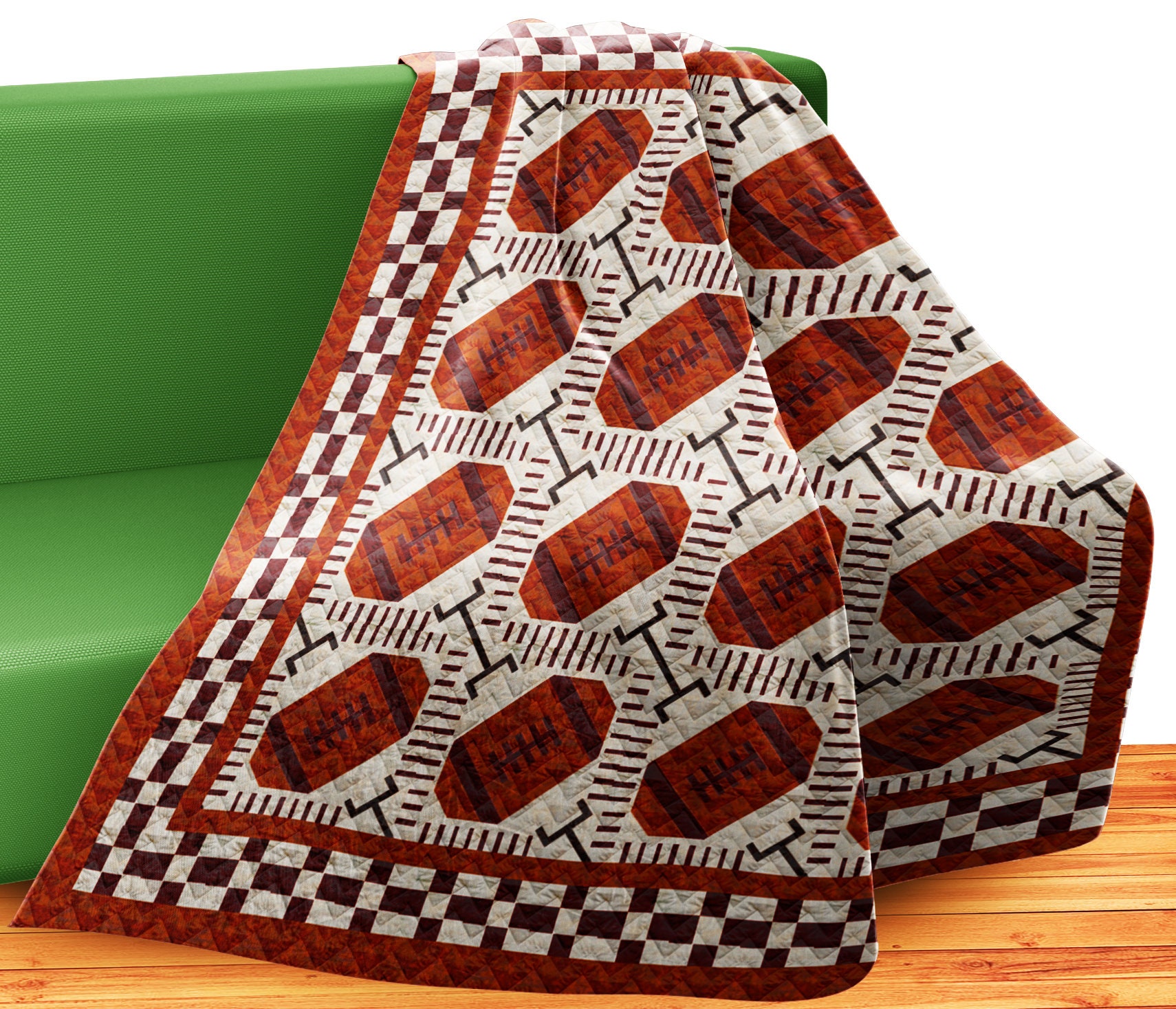 American Football Pattern Patchwork #434 - Etsy