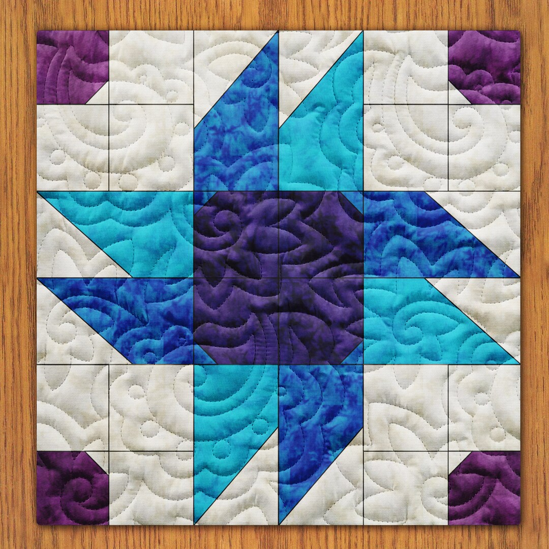 Sunny Flower Quilt Block PDF Pattern With Video Tutorial || 6, 8, 10 ...