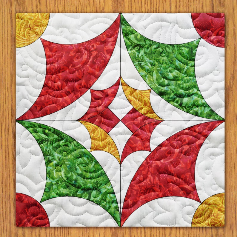 Stark Florets Quilt Block PDF Pattern With Video Tutorial || 6, 8, 10 ...