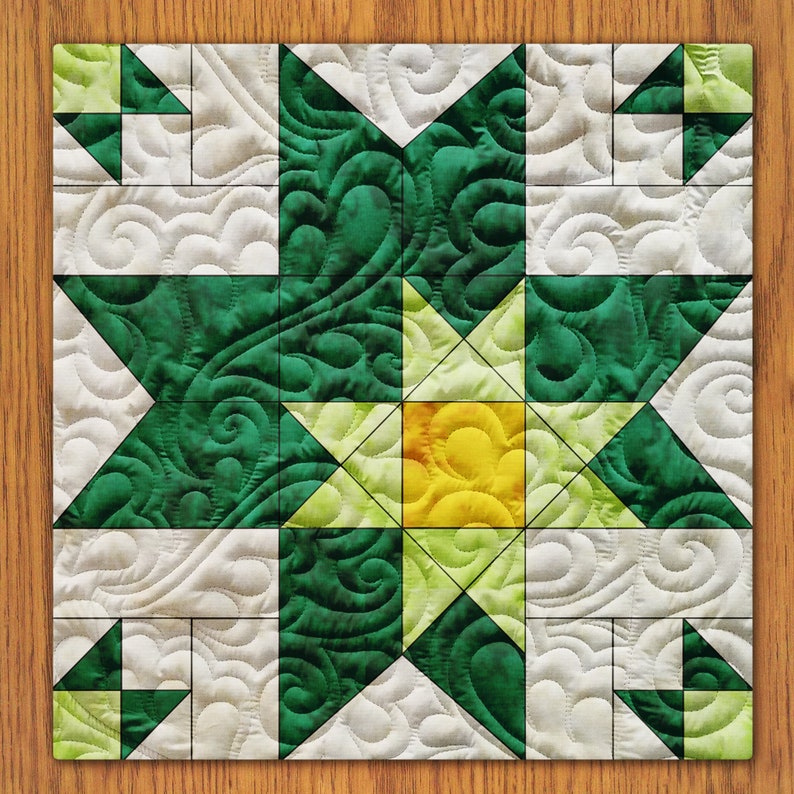 Triple Star Quilt Block PDF Pattern With Video Tutorial || 16, 18, 20 ...