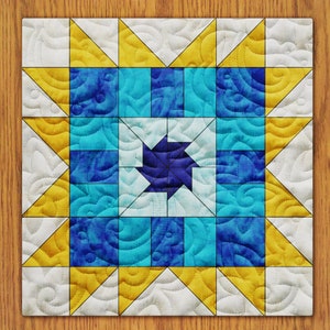 Meridian Star Quilt Block PDF Pattern With Video Tutorial || 16, 18, 20 ...