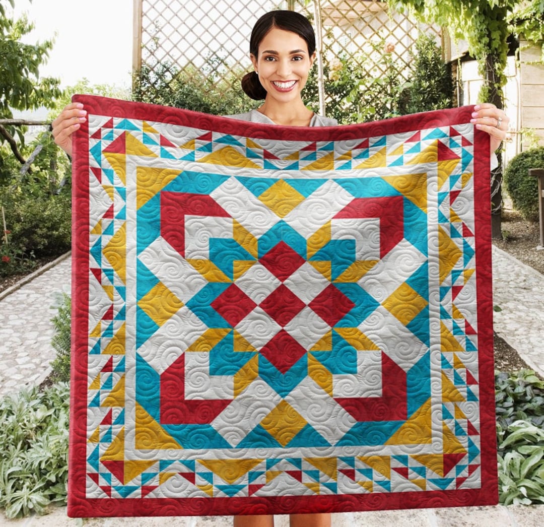 Textile Bricks Wall Quilt PDF Pattern With Video Tutorial - 40x40 ...