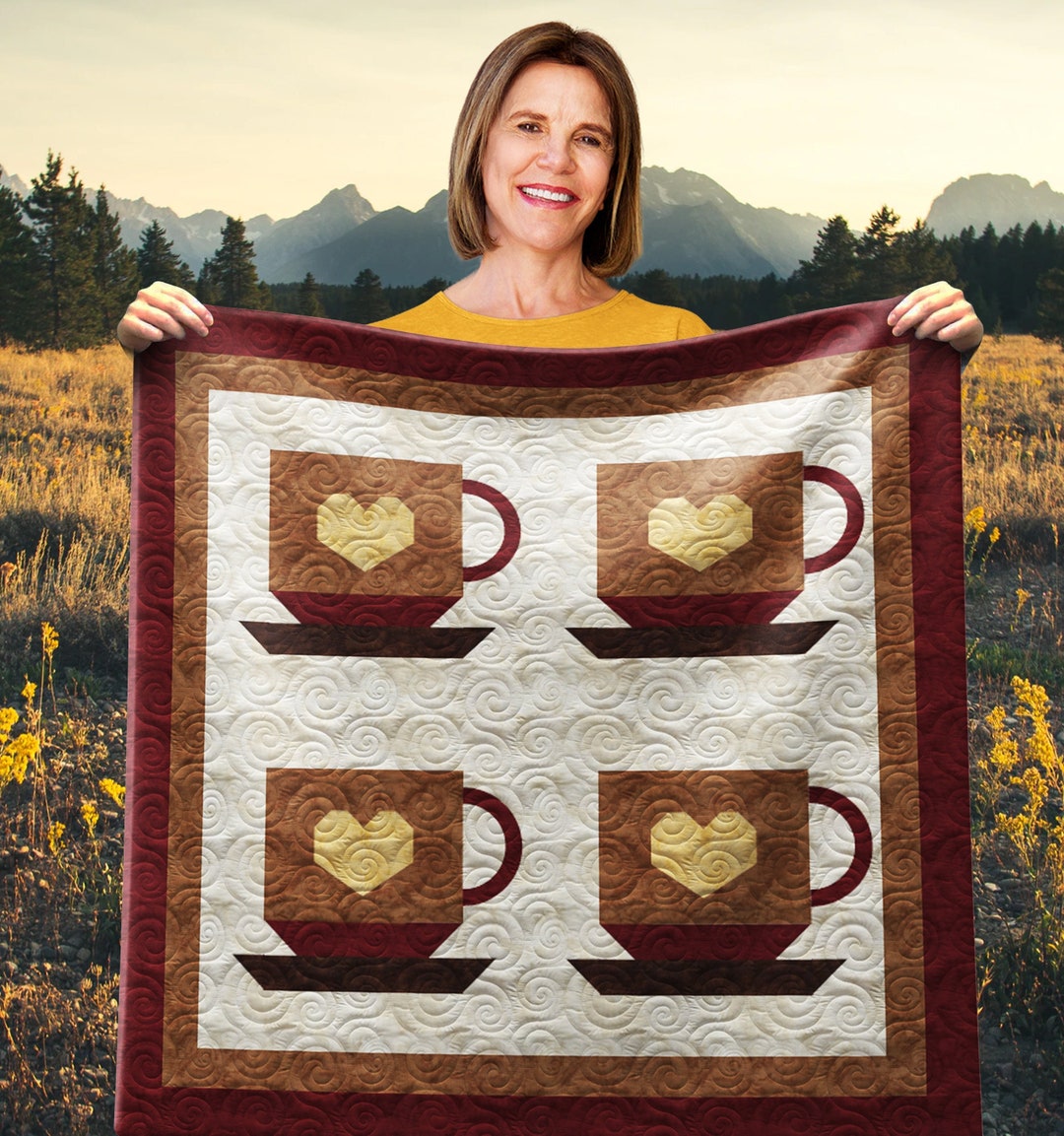 Coffee Lover Wall Quilt PDF Pattern With Video Tutorial || 40x40 Inches ...