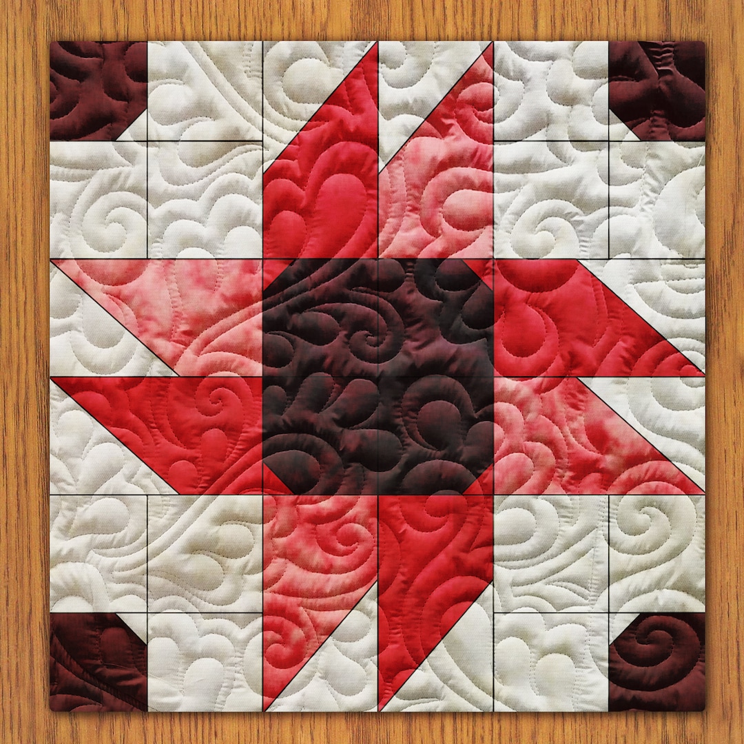 Sunny Flower Quilt Block PDF Pattern With Video Tutorial || 16, 18, 20 ...