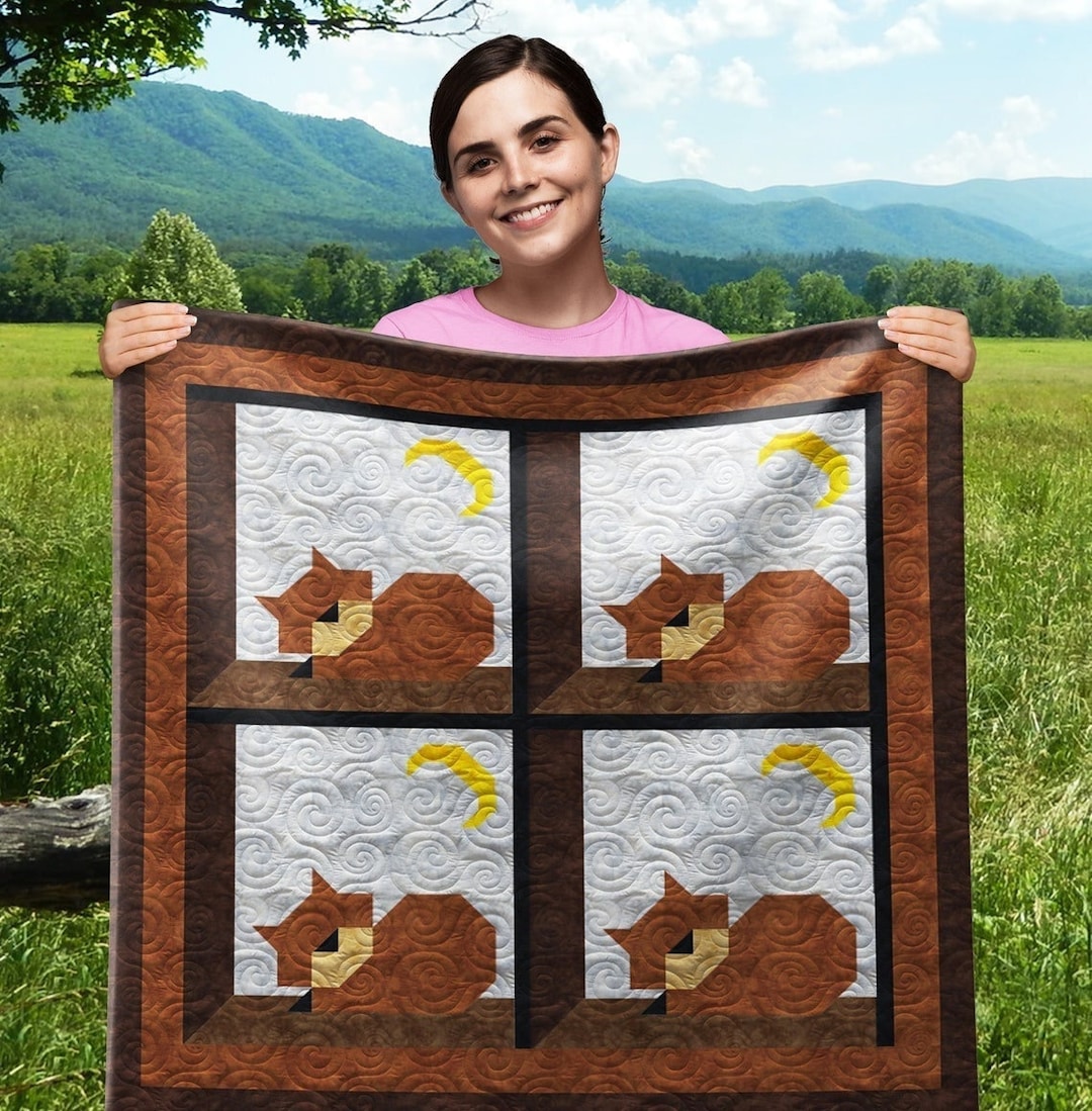 Sleeping Cat Cabin Wall Quilt PDF Pattern With Video Tutorial || 40x40 ...