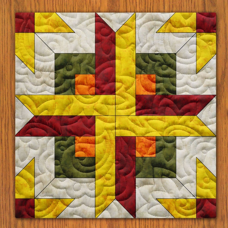 Ribbon Starflower Quilt Block PDF Pattern With Video Tutorial || 6, 8, 10, 12, and 14 Inch Size ...