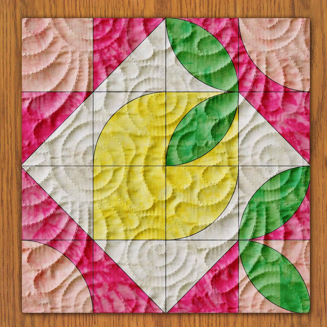 Lemon Lime Quilt Block PDF Pattern With Video Tutorial || 16, 18, 20 ...