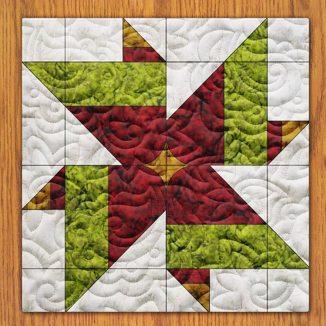 Eight Sided Pinwheel Quilt Block PDF Pattern With Video Tutorial || 6 ...