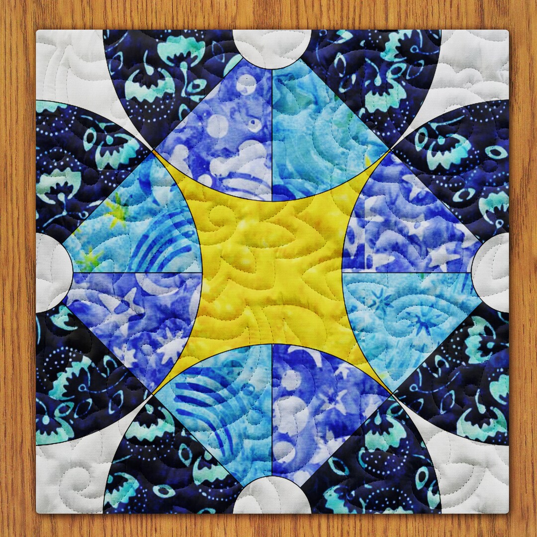 Crop Circles Quilt Block PDF Pattern With Video Tutorial || 6, 8, 10 ...