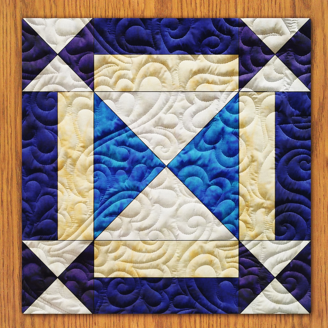Hour Glass Quilt Block PDF Pattern With Video Tutorial || 6, 8, 10, 12 ...