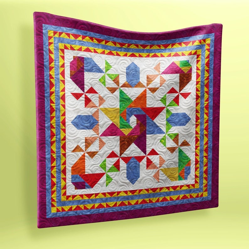 Lantern Stars Wall Quilt PDF Pattern With Video Tutorial 40x40 Inches ...