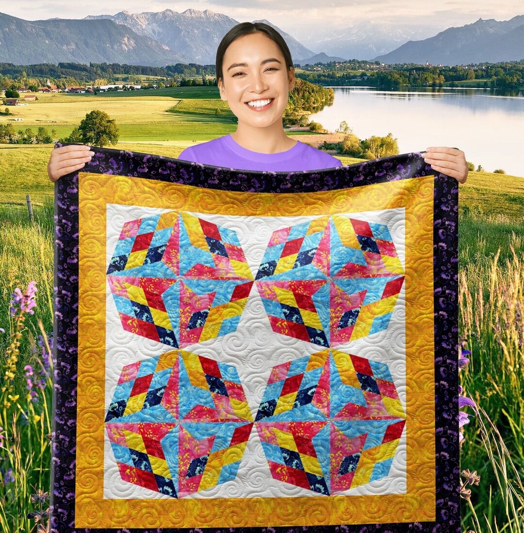 Disco Stars Wall Quilt PDF Pattern With Video Tutorial 40x40 Inches - Etsy