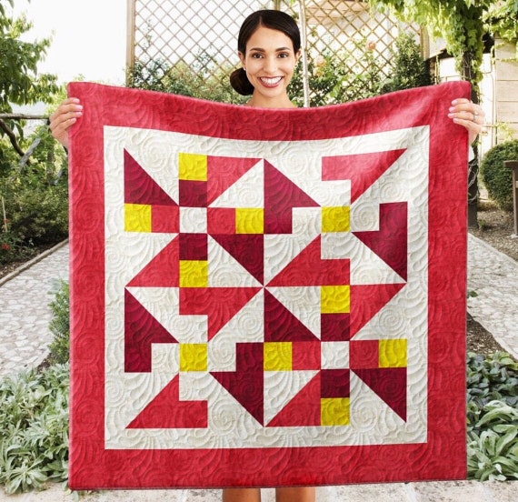 Pinwheel Daisy Wall Quilt PDF Pattern With Video Tutorial | Etsy