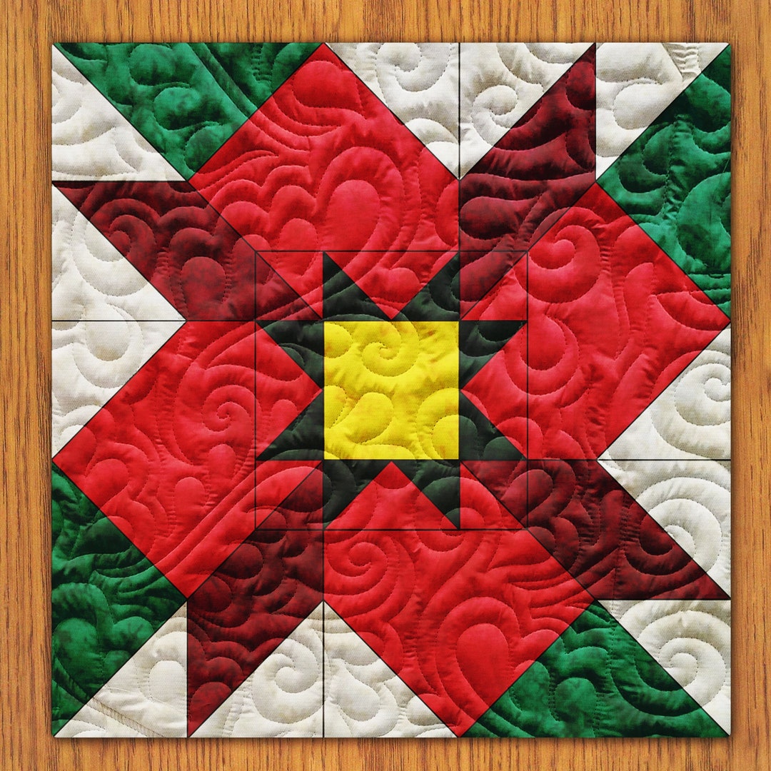 Rosie Star Quilt Block PDF Pattern With Video Tutorial || 16, 18, 20 ...