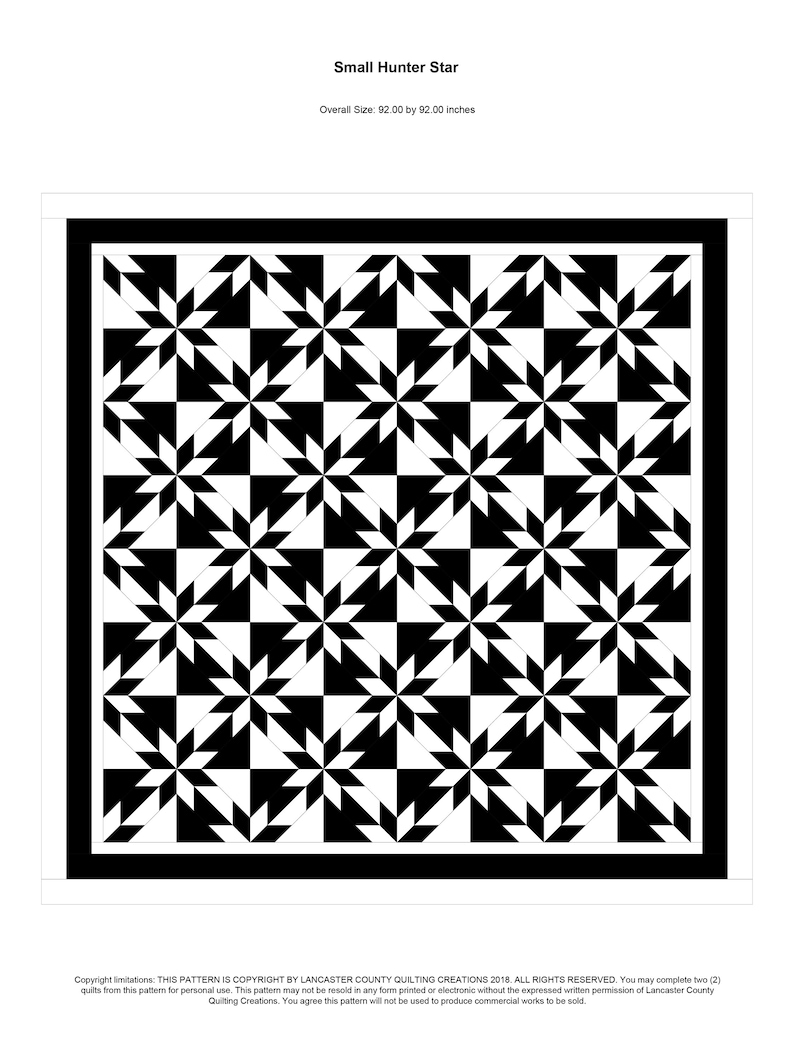 Small Hunter Star Pattern Patchwork #279 - Etsy